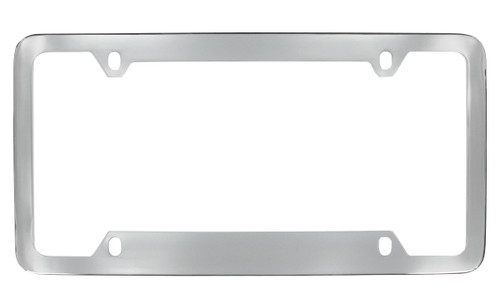 Chrome Plated Plain License Plate Frame 4 Hole