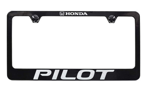 Honda Pilot Black Powder Coated Zinc Metal License Plate Frame Holder ...