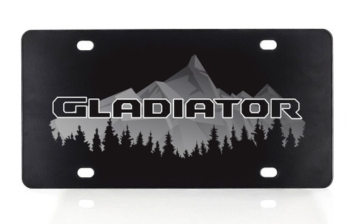 Jeep Brand Black Coated License Plate with UV Printed Gladiator Logo ...