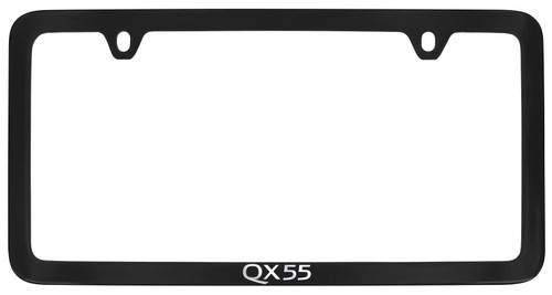 Infiniti QX55 Black Coated License Plate Frame in Exposed Chrome ...