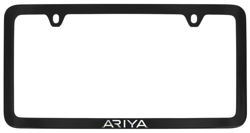 Nissan Ariya Black Coated License Plate Frame in Exposed Chrome Imprint ...