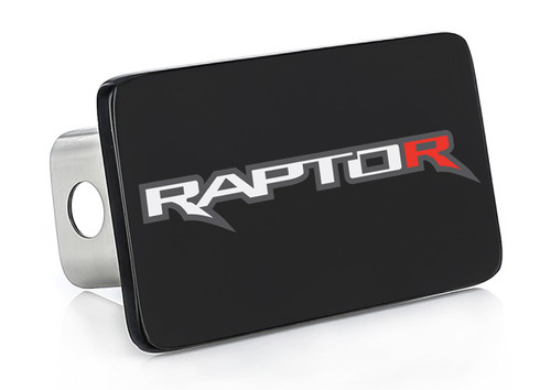 Ford Brand Black Coated Rectangular Hitch Cover with UV Printed Raptor Logo