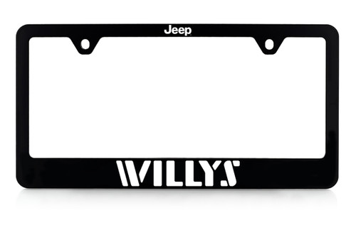 Jeep Willys UV Printed Black Plastic License Plate Frame