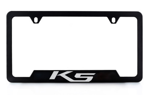 Black Coated Metal License Plate Frame with KIA K5 Logo