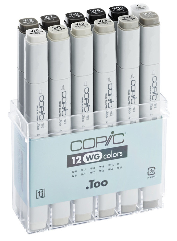 COPIC CLASSIC MARKER - 12 PEN - WARM GREY SET - Copic Shop