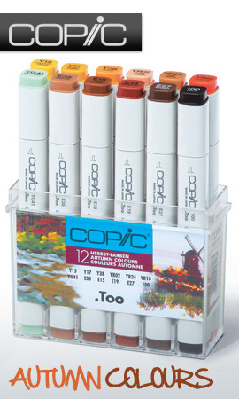 Copic Classic Markers Autumn Colours 12 Pen Set - Copic Shop