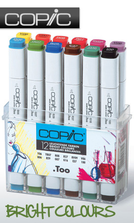 Copic Classic Markers Bright Colours 12 Pen Set - Copic Shop