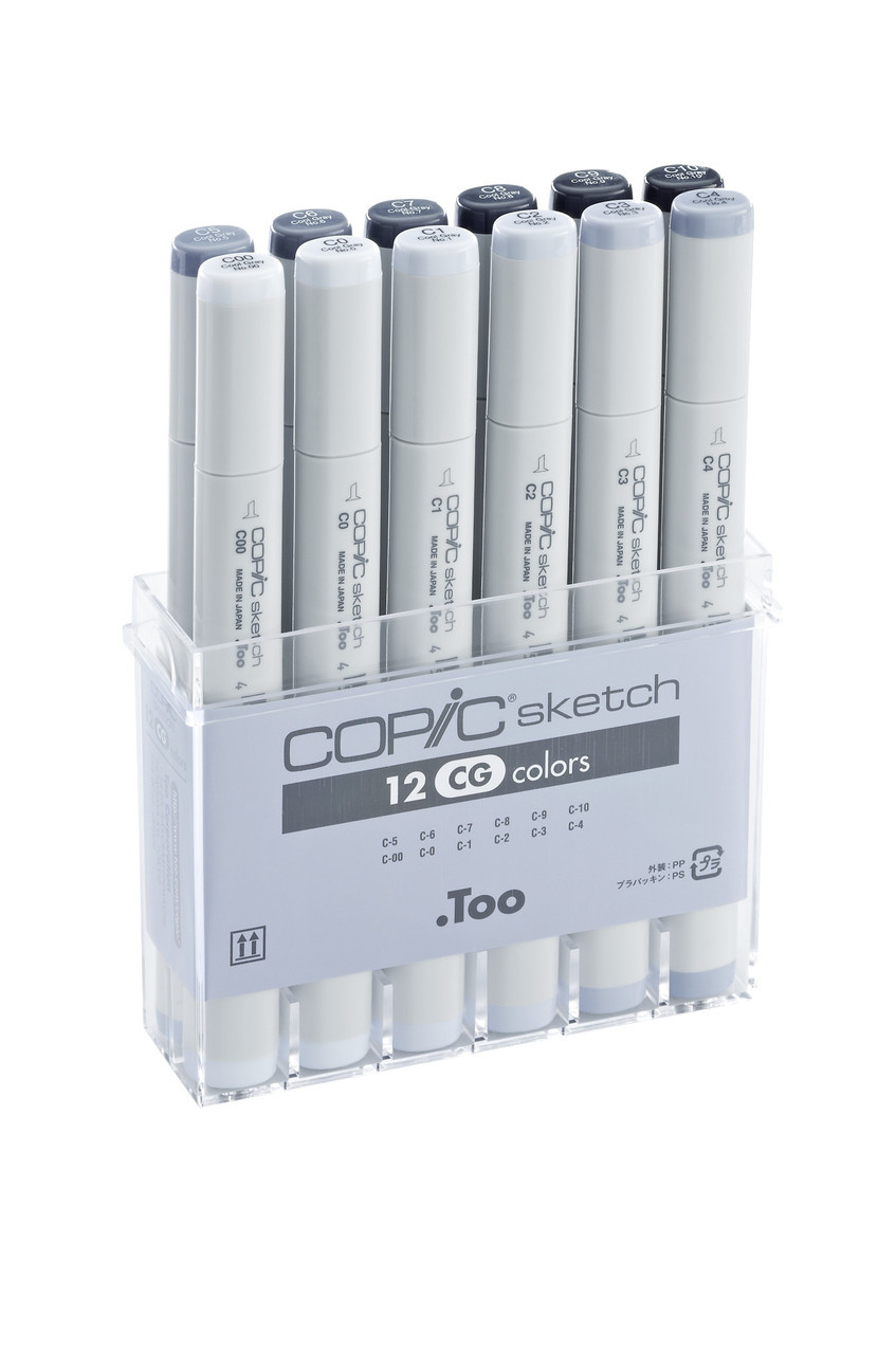 Copic Sketch Markers Warm Grey 12 Pen Set - Copic Shop