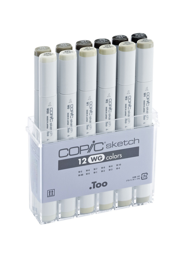 Copic Sketch Markers Warm Grey 12 Pen Set - Copic Shop