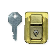 Small Box Lid Latch With Keyed Lock Brass Hidden Hole