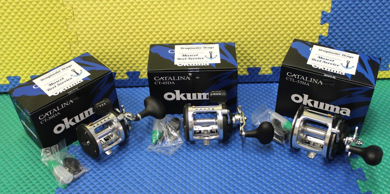 Okuma Catalina Line Counter And Level Wind Reel With Dragmaster Drags ...