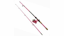Okuma Fin Chaser X Spinning Combo Pink 6' 0" Rod 2-Pc 30PK Reel Spooled ...