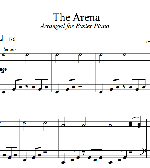 PIANO - The Arena Sheet Music - Lindsey Stirling Sheet Music