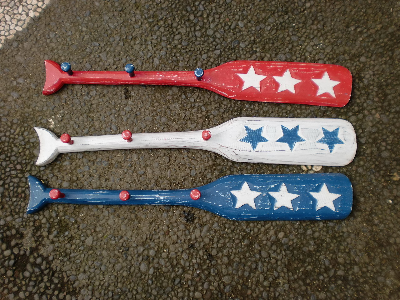 Art & Collectibles Art Objects 3 Pegs Americana Oar Hanger/Key Holder ...
