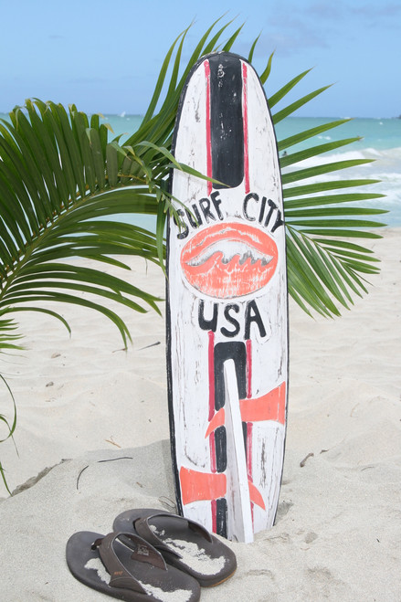 Surf City, USA Surf Sign 40" - Rustic Surfing Decor Accents | # ...