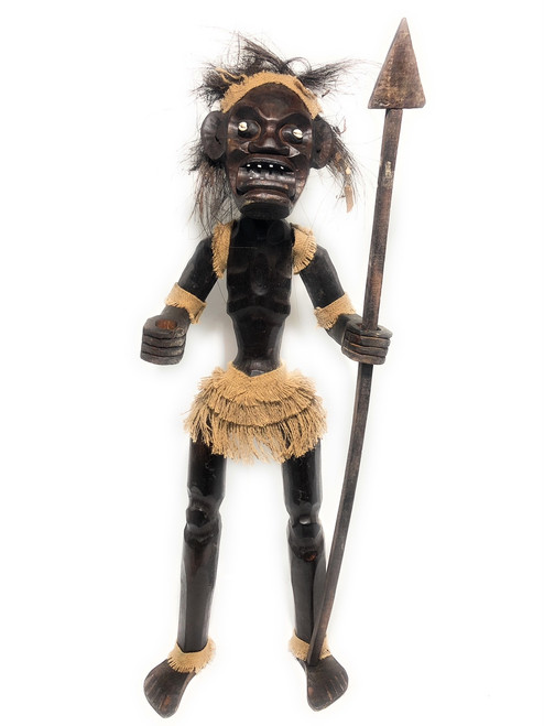 Male Primitive Warrior Chief w/ Spear 40" - Tribal Art | #lge24001100 ...