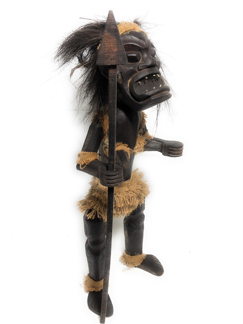 Female Primitive Tiki Warrior Chief w/ Spear 28" - Tribal Art | # ...