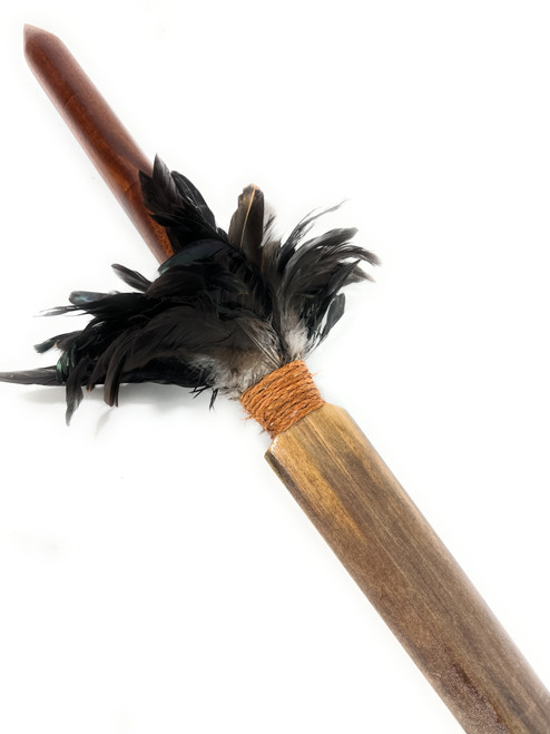 Koa Ihe with Sailfish Bill 43 in - 2 inch Shaft Black Rooster Feathers ...