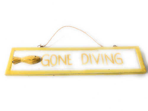 Gone Diving 12" Wooden Sign - Rustic Nautical Blue | #Ort1703130y ...
