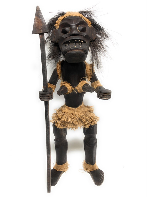 Female Primitive Tiki Warrior Chief w/ Spear 28" - Tribal Art | # ...