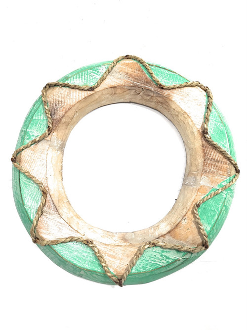 Life Preserver with Rope 12 in - Whitewash & Turquoise | #snd25089 ...