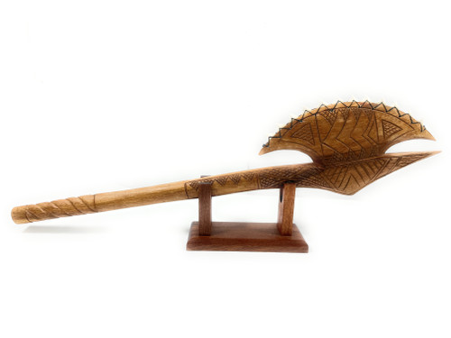 Hand Carved Fijian Club 32 inch with Teeth | #bla605980 - TikiMaster.com