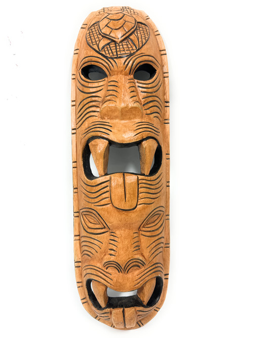 Fijian Mask Protector 20 in with Carved Turtle | #mdrx006 - TikiMaster.com