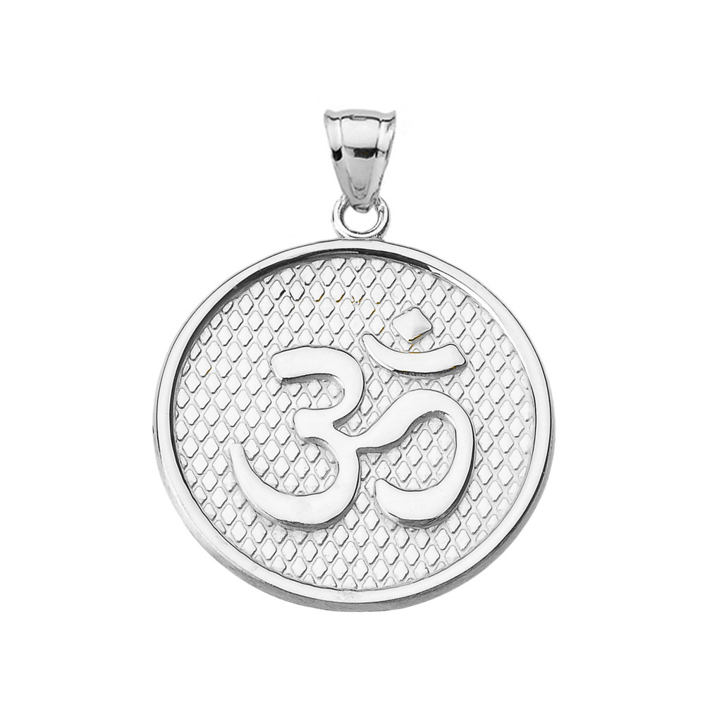 Sterling Silver Polished Om Necklace