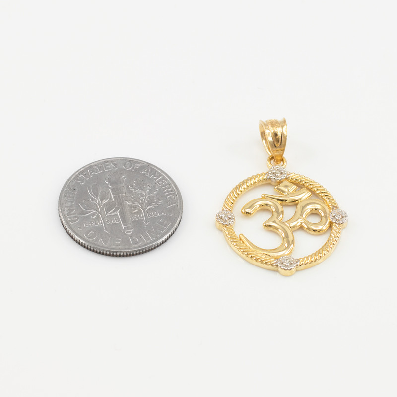Two-Tone Gold Om Symbol Pendant Necklace | Om Pendants