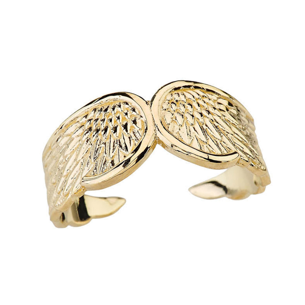Gold Angel Hearts Ring | Angel Rings