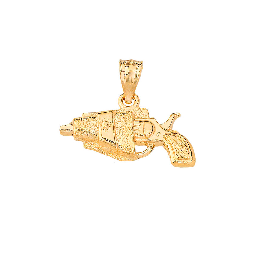 Gold Revolver Gun Pendant Necklace | Revolver | Gun Pendants