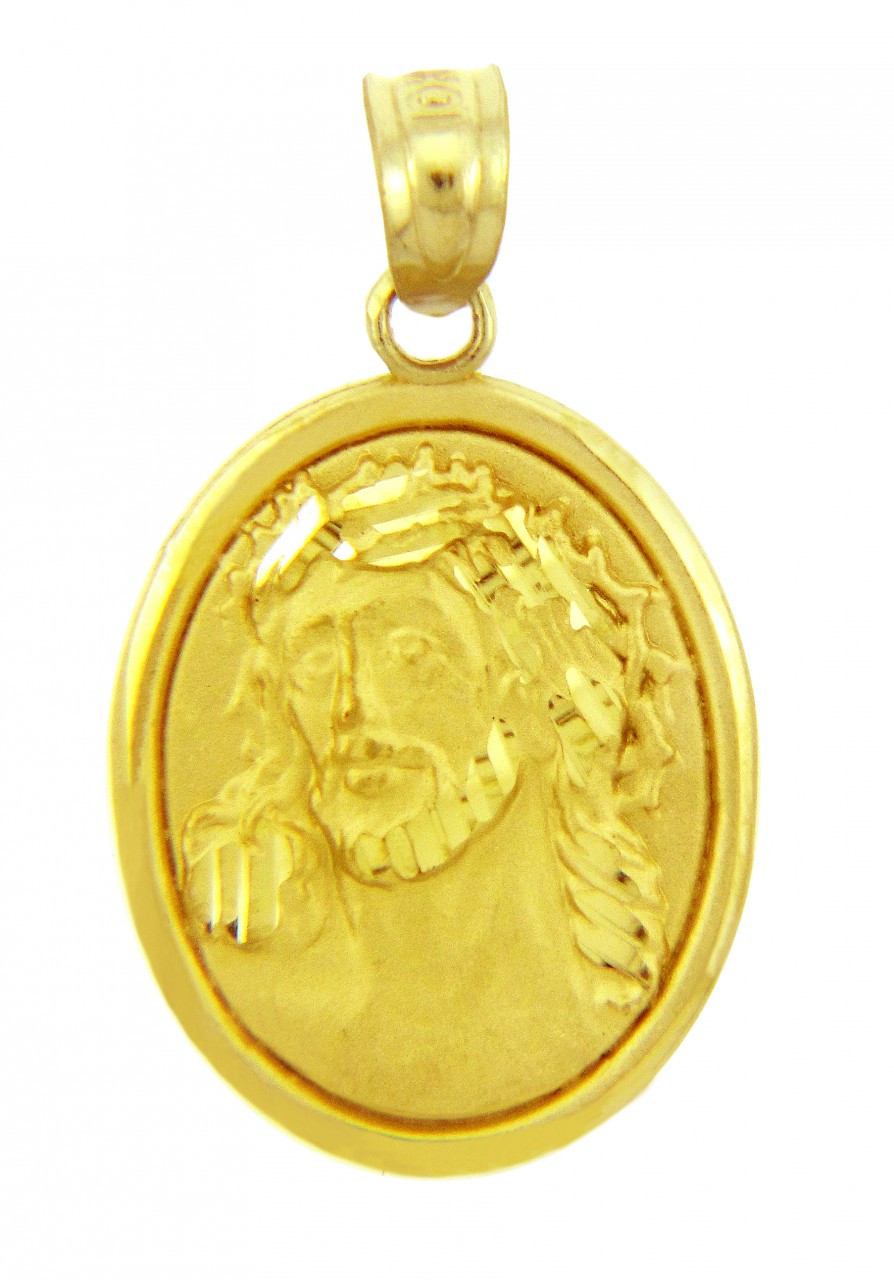 Gold Religious Pendants - Sacred Heart Of Jesus Yellow Gold Pendant