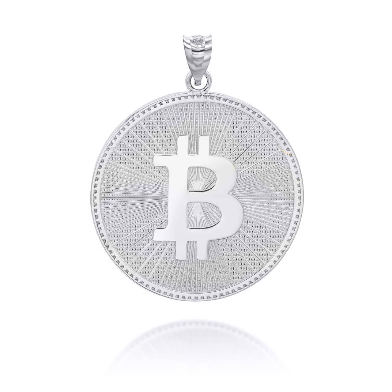 Silver Bitcoin Medallion Necklace