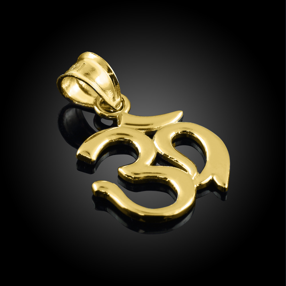 Two-Tone Gold Om Symbol Pendant Necklace | Om Pendants
