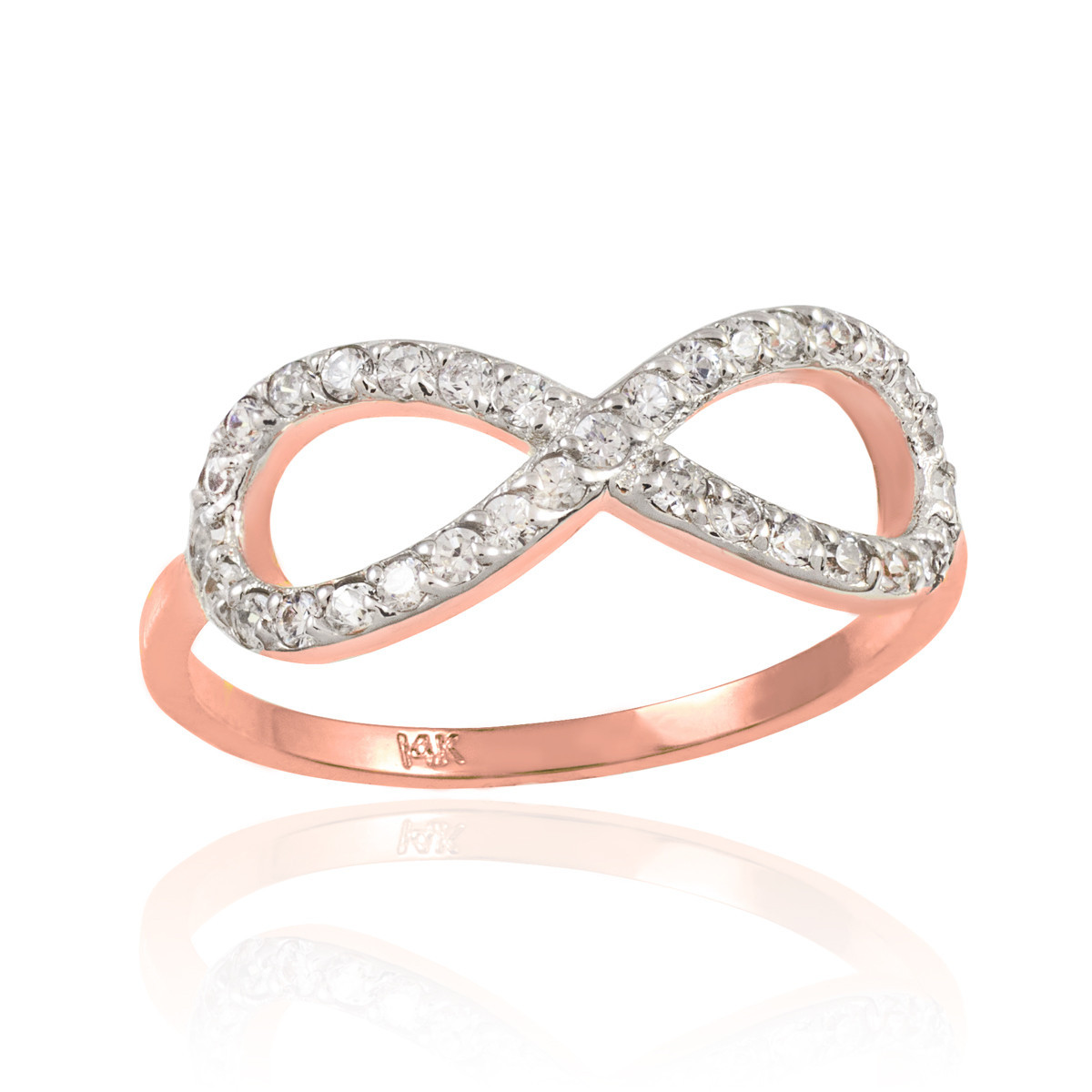 Gold Diamond Infinity Ring(Available in Yellow/Rose/White Gold)