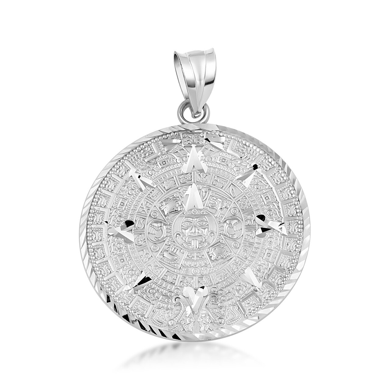 Gold Aztec Calendar Pendant Medallion Necklace | Factory Direct Jewelry