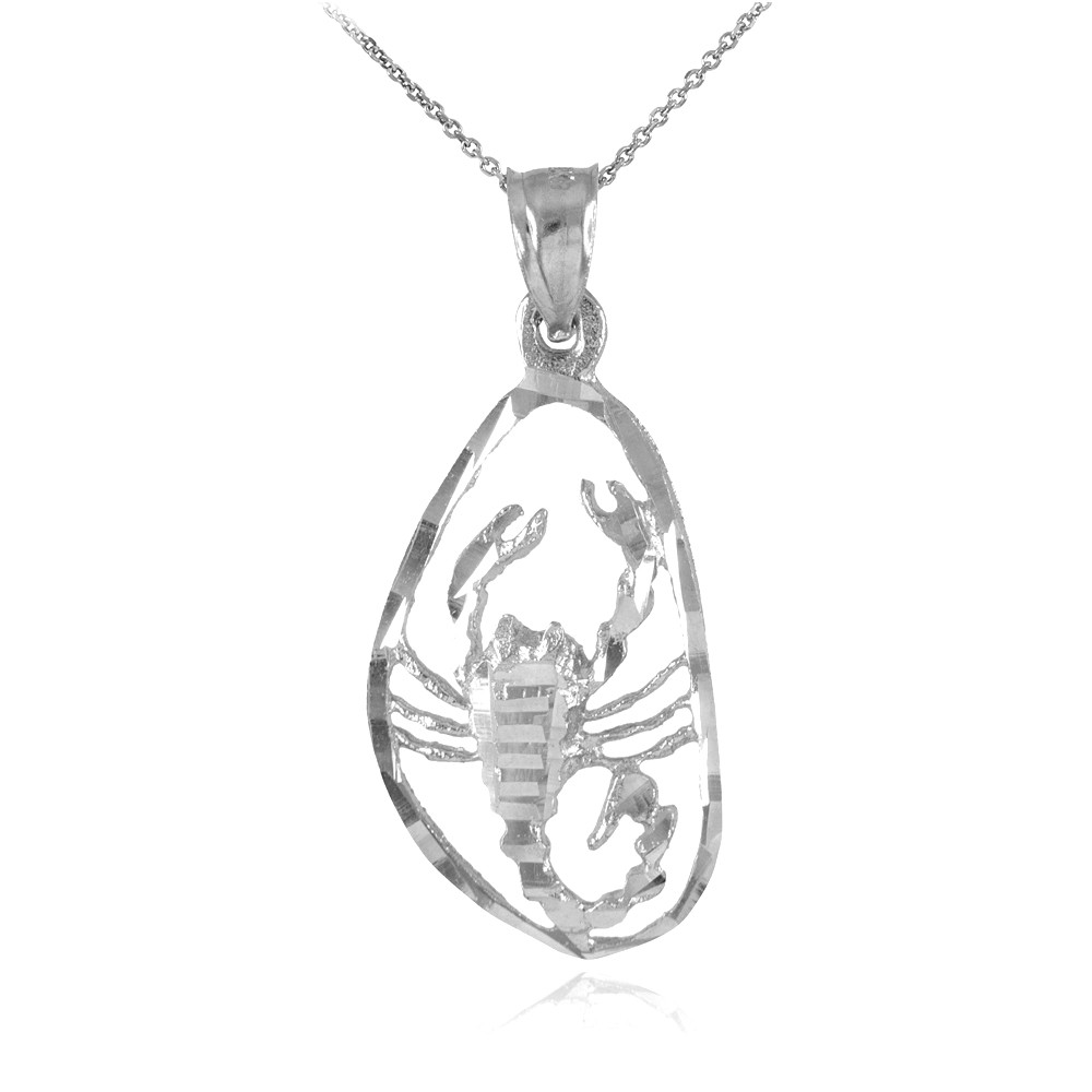 925 Sterling Silver Stunning Scorpio Zodiac Charm Scorpion Pendant Necklace