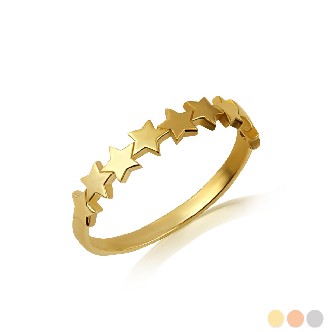 Gold Celestial Star Cluster Band Ring | Factory Direct Jewelry