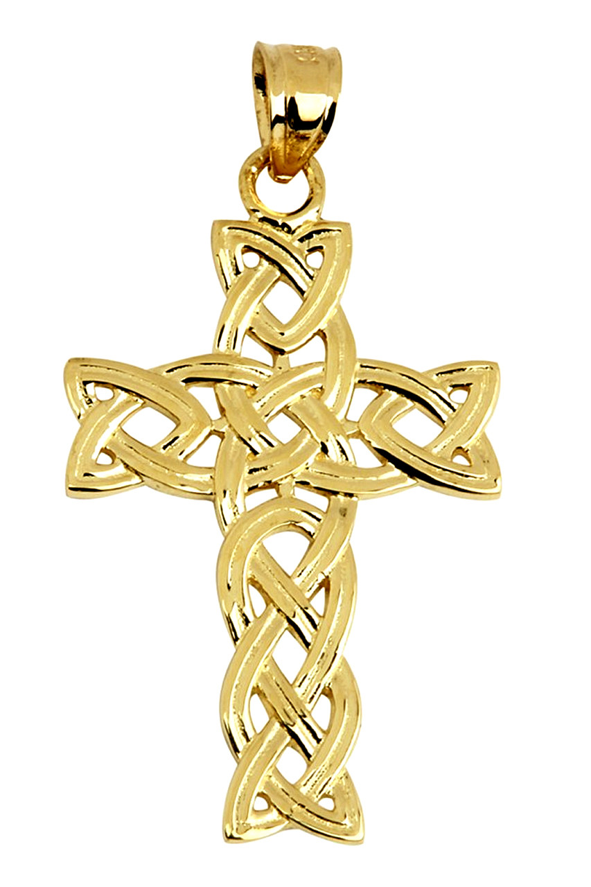 Gold Irish Trinity Cross Pendant