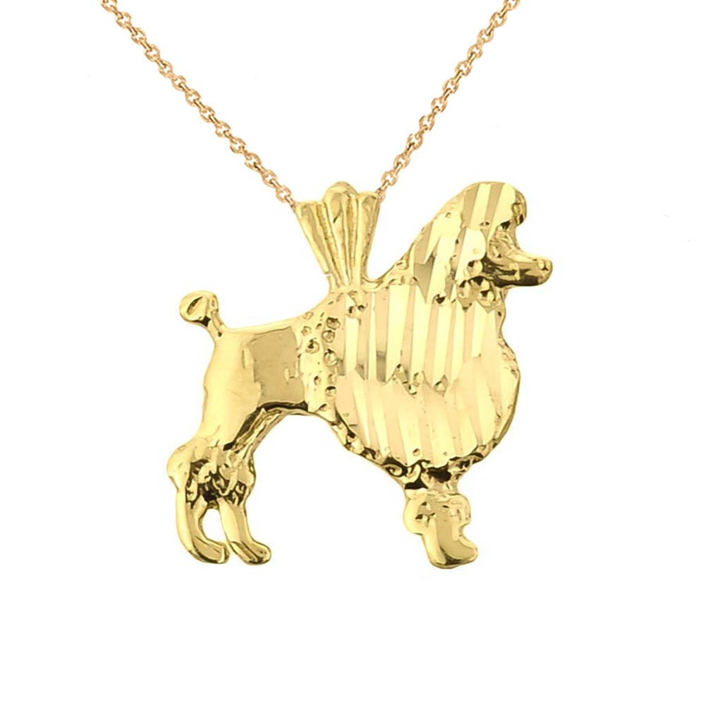 Gold Diamond Cut Poodle Pendant
