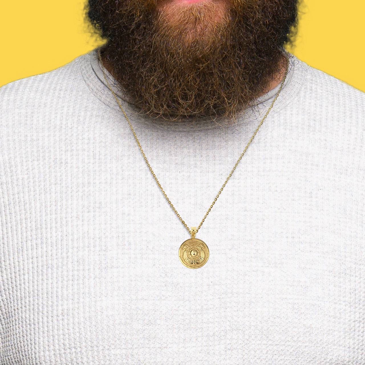 Gold Viking Battle Axe Norse Pendant Necklace | Factory Direct Jewelry