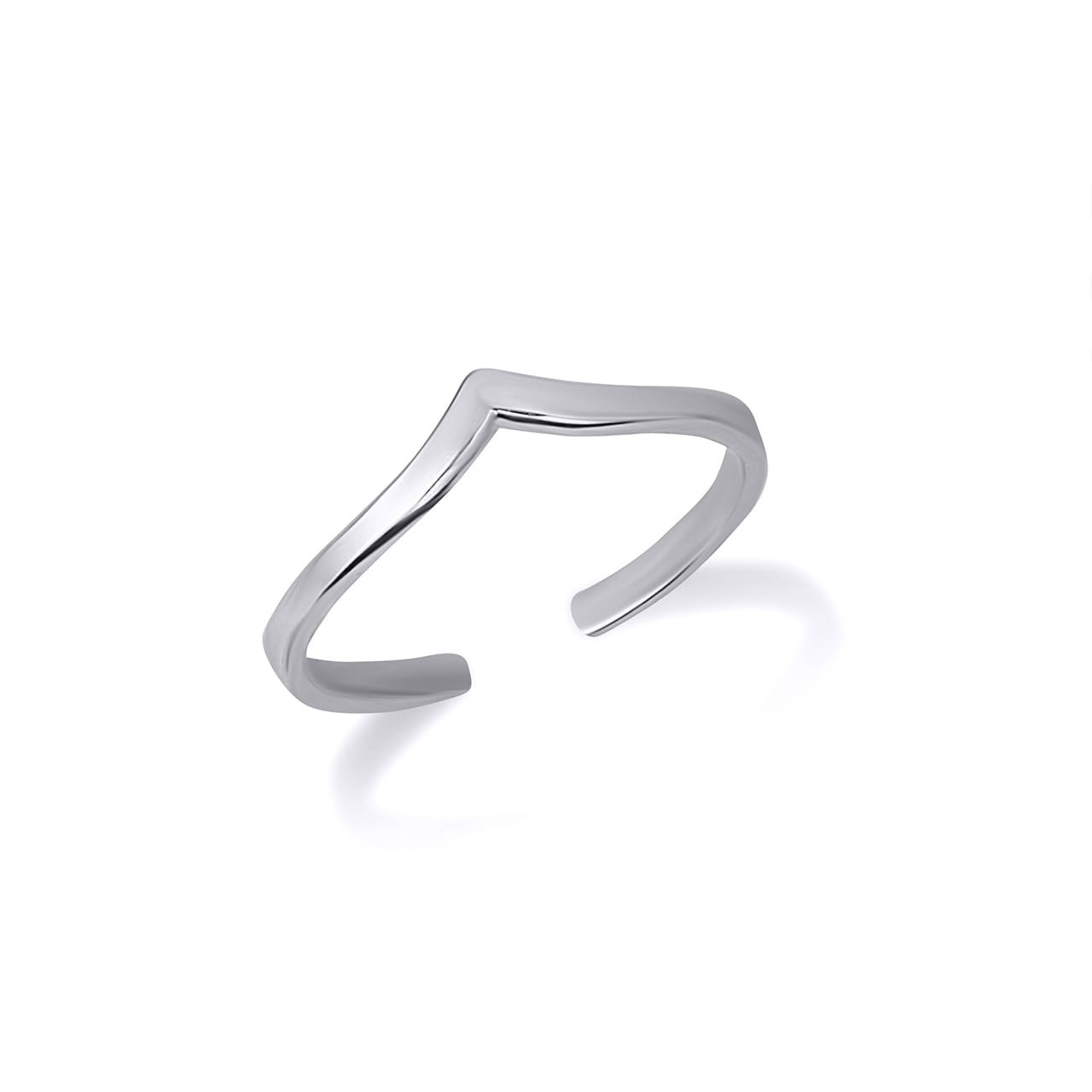 Solid 925 Sterling Silver Chevron Ring for Women