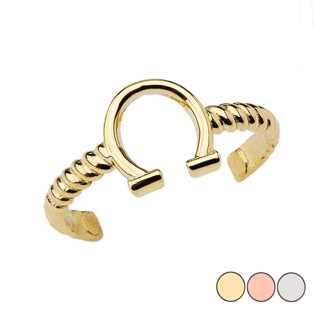 Horseshoe Rope Toe Ring in Gold | Factory Direct Jewelry