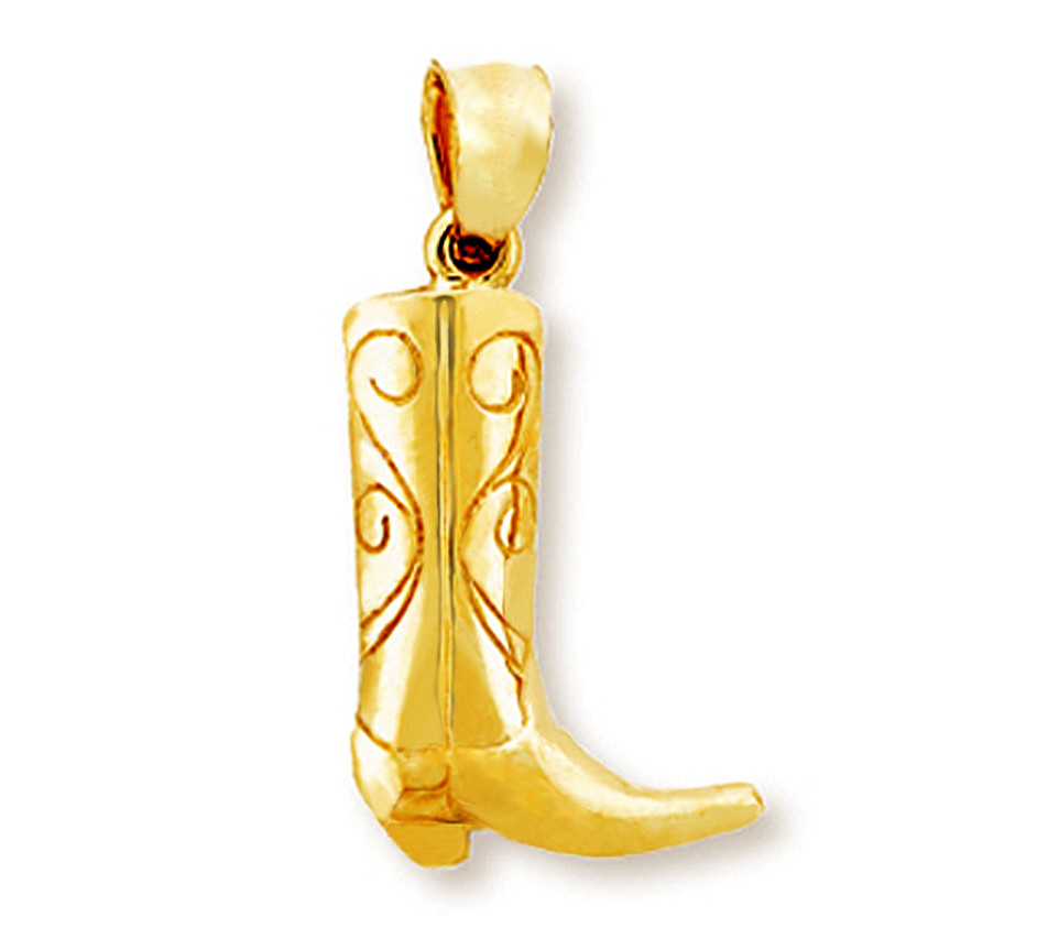 Cowboy Boot Pendant | Gold Cowboy Boot Pendant | Western Boot Pendant
