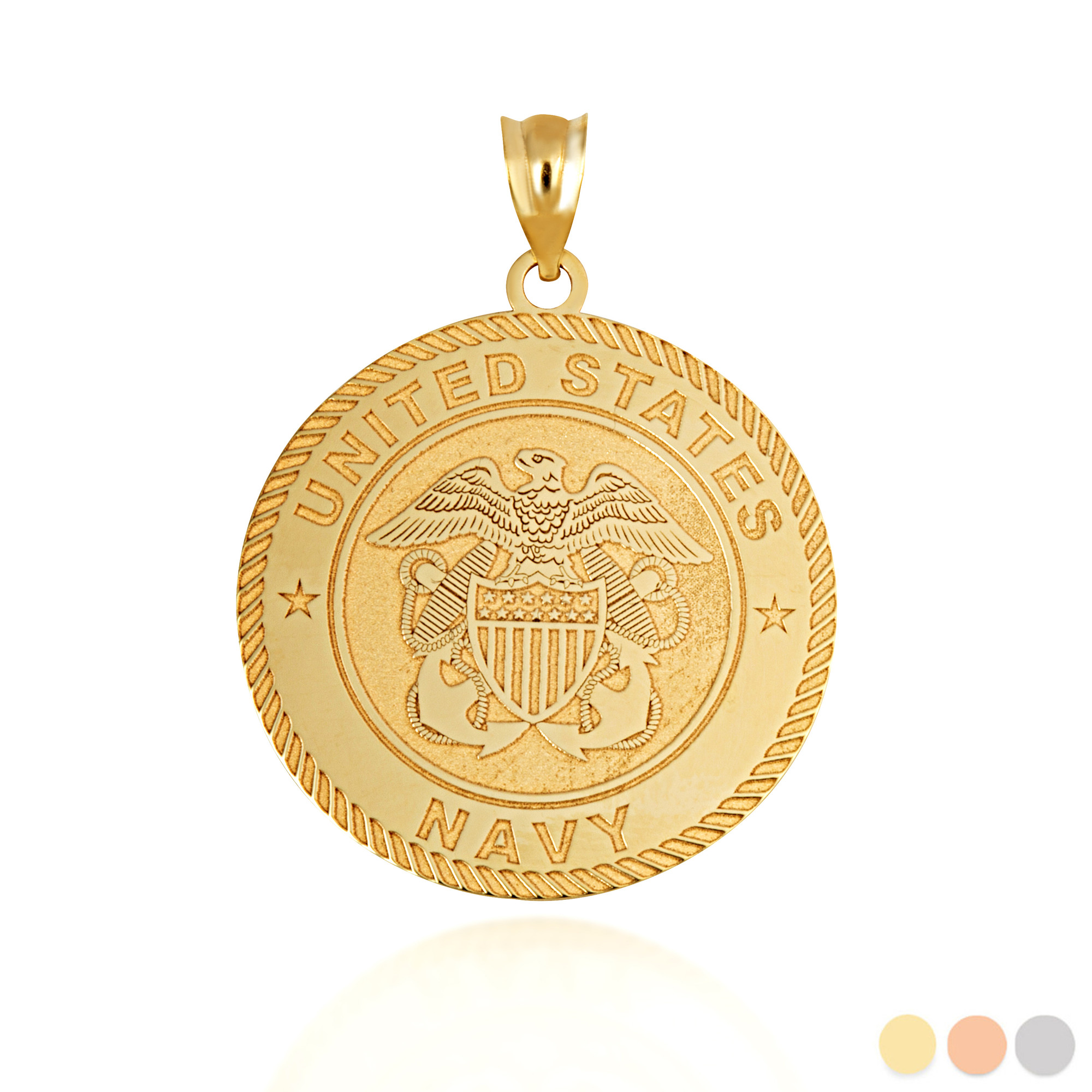 Gold United States Navy Emblem Medallion Officially Licensed Pendant ...