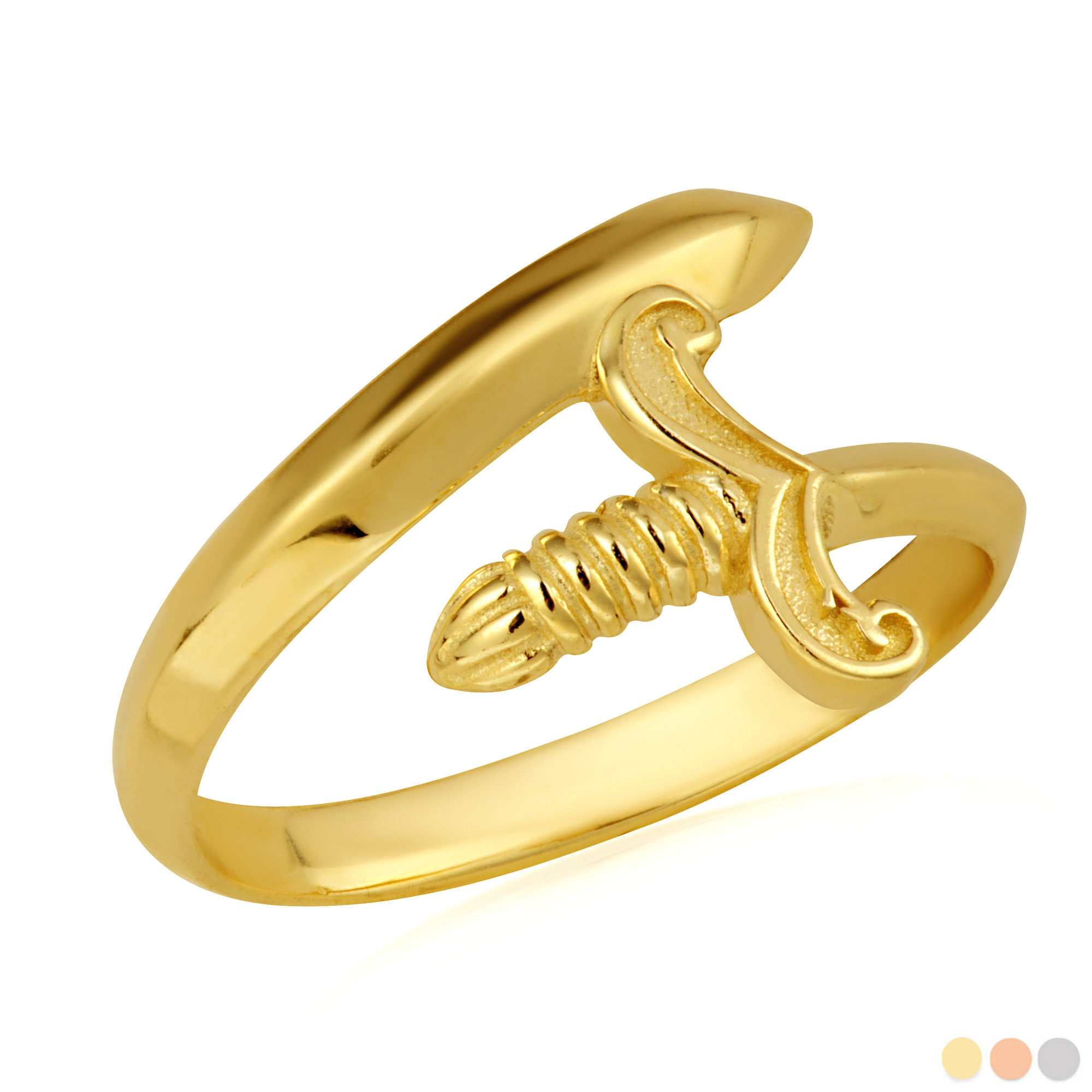 Gold Medieval Sword Wraparound Band Ring | Factory Direct Jewelry
