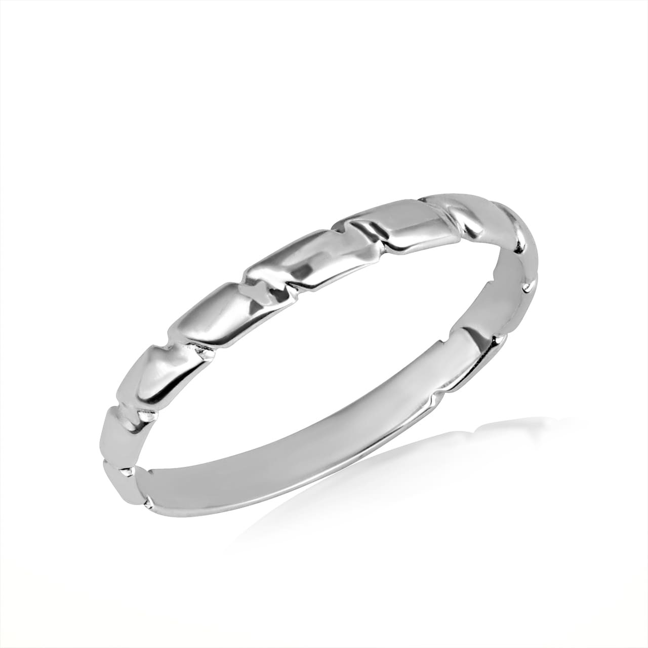 .925 Sterling Silver Striped Band Ring | Factory Direct Jewelry