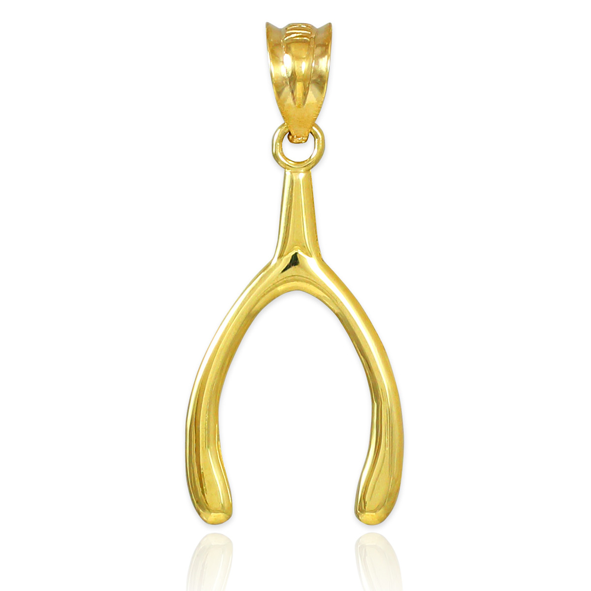 Wishbone Pendant | Gold Wishbone pendant | 14k Wishbone pendant | 10k ...