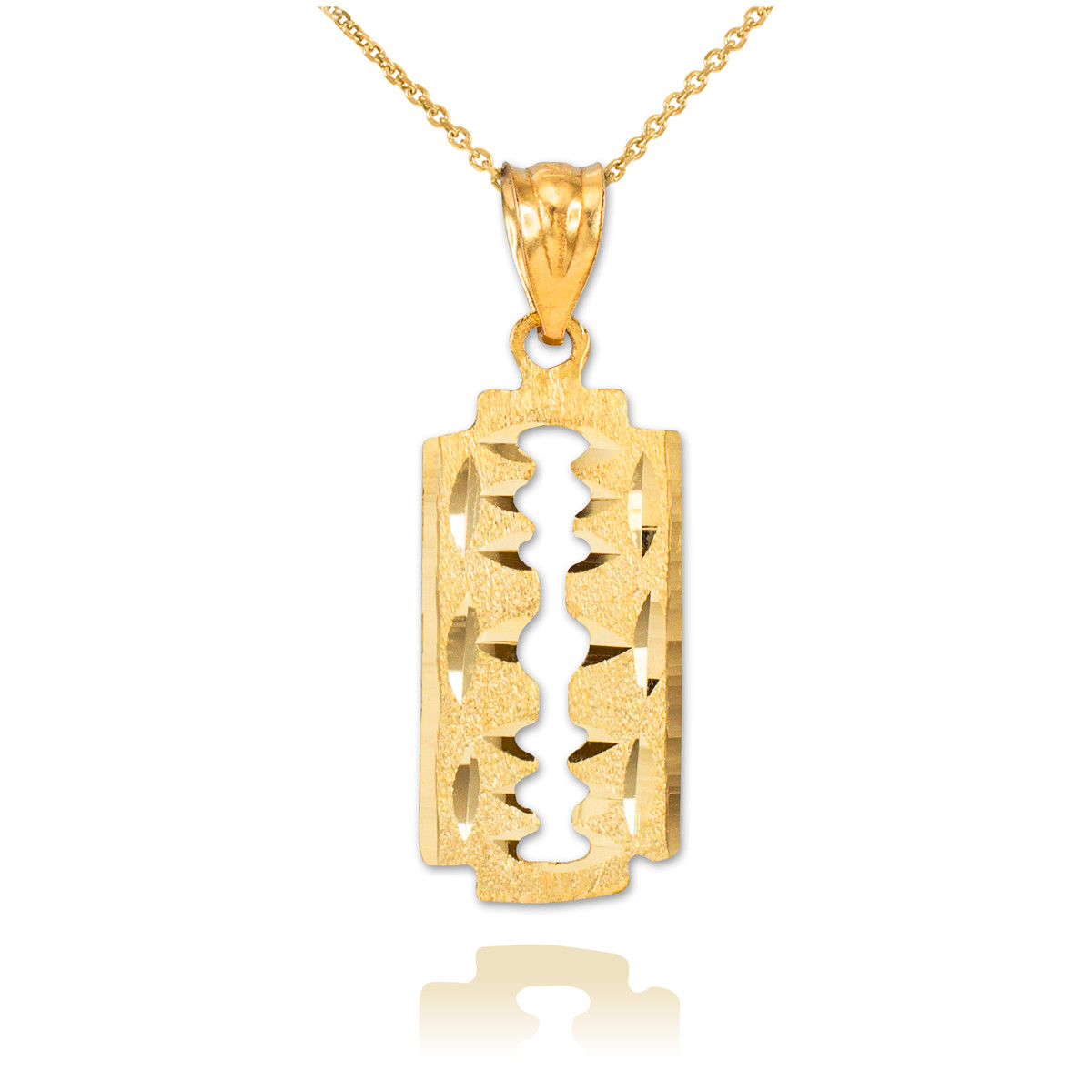 Gold Razor Blade Pendant Necklace | Razor Blade