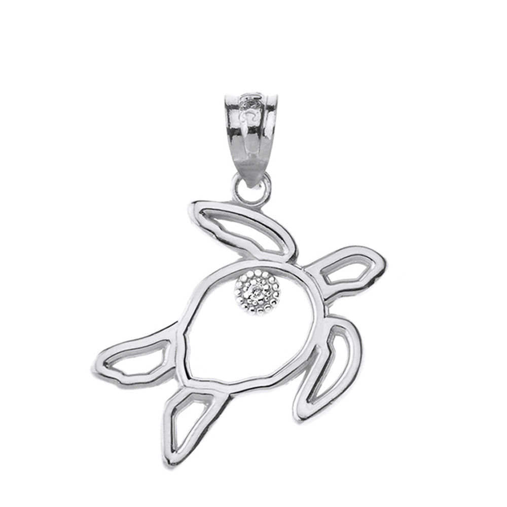 Sterling Silver Sea Turtle with Simulated Opal Shell